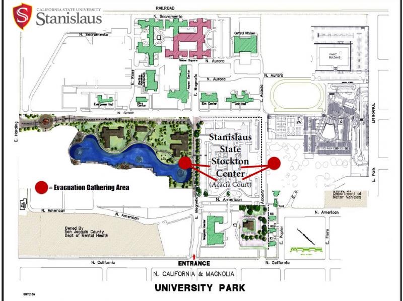 Evacuation Gathering Areas Map | California State University Stanislaus